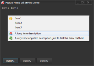 Adding VCL Styles support to a TPopupMenu in 2 lines of code. | The Road to Delphi